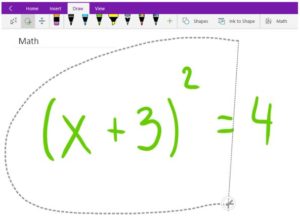 Microsoft OneNote: Change handwritten notes to text or math – E ...