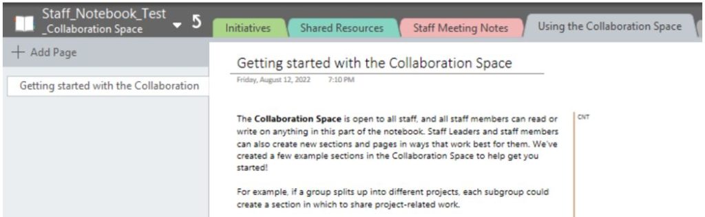 Microsoft OneNote: Staff Notebook – E-learning Help Guides