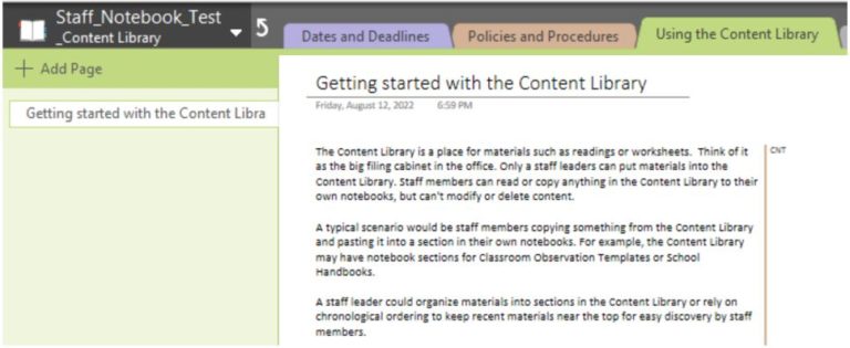 Microsoft OneNote: Staff Notebook – E-learning Help Guides