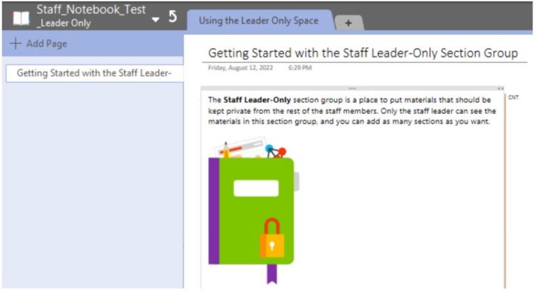 Microsoft OneNote: Staff Notebook – E-learning Help Guides