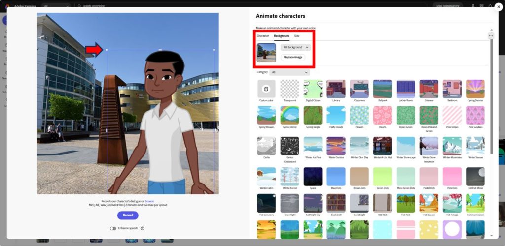 Adobe Express: Create an animated character with Audio – E-learning ...