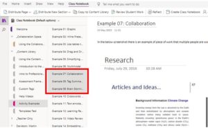 Microsoft OneNote: Distribute and Remove Content in Class Notebook – E ...