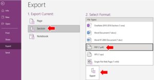 Microsoft OneNote: Exporting student work – E-learning Help Guides