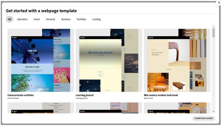 Adobe Express: Creating a Webpage – E-learning Help Guides