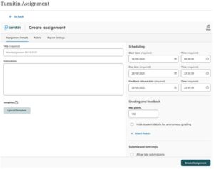 Turnitin: Creating Turnitin Assignments – E-learning Help Guides